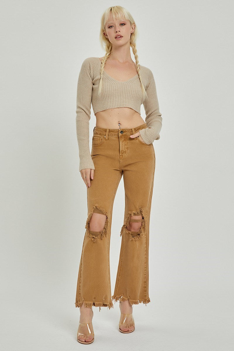 RISEN Mocha Distressed Denim – Harwell Designs